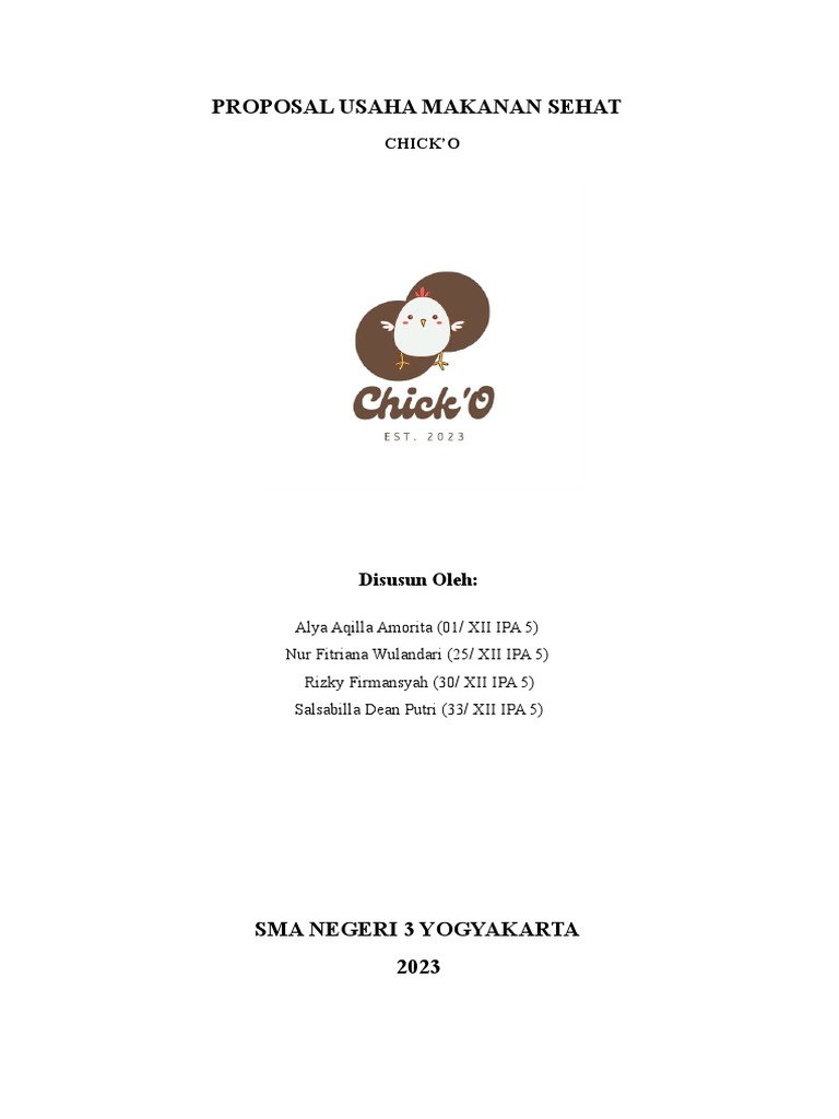 Proposal Usaha Chick'O: Makanan Sehat | PDF