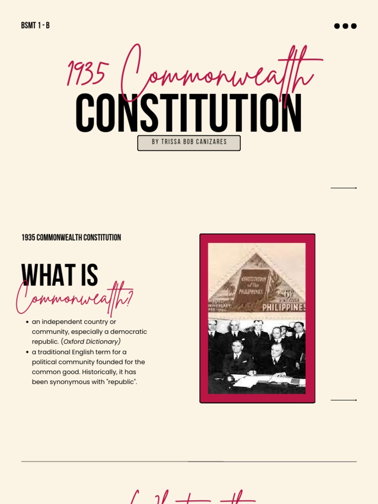 1935 Commonwealth Constitution | PDF | Judiciaries | President Of The ...