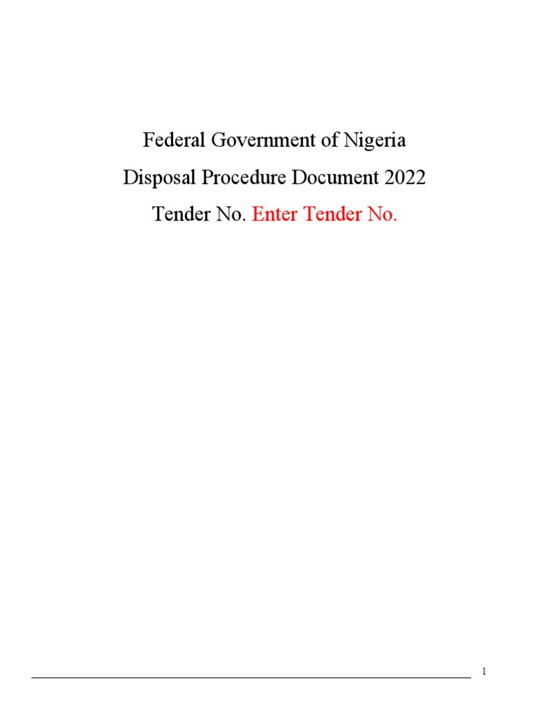 BPP Asset Disposal Tender Guidelines | PDF | Procurement | Cheque