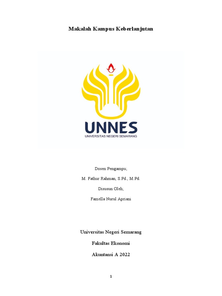 Makalah Kampus Keberlanjutan | PDF