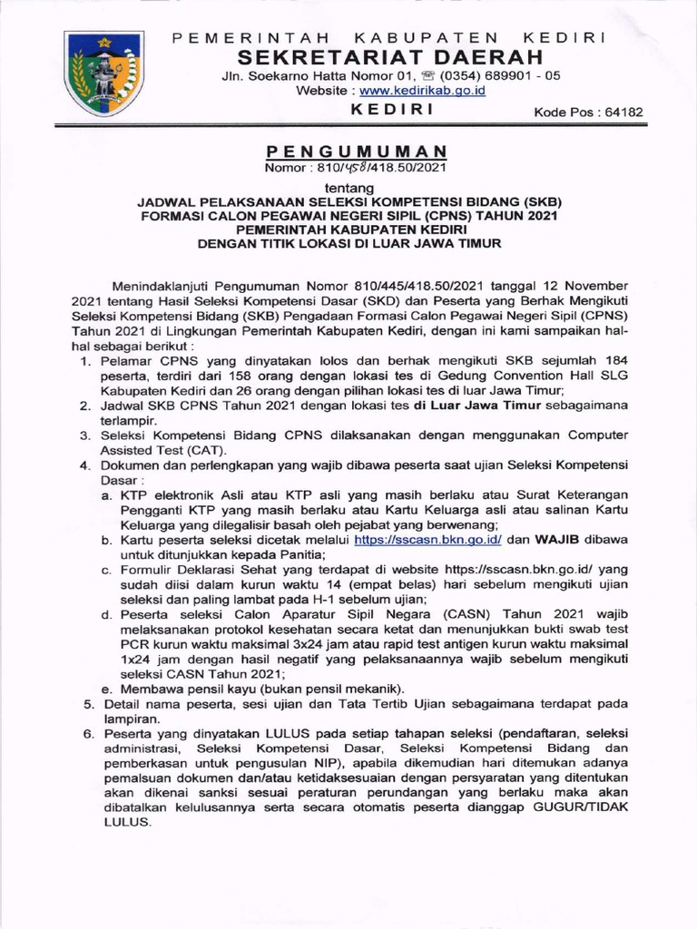 JADWAL SKB TILOK LUAR JATIM Compressed | PDF