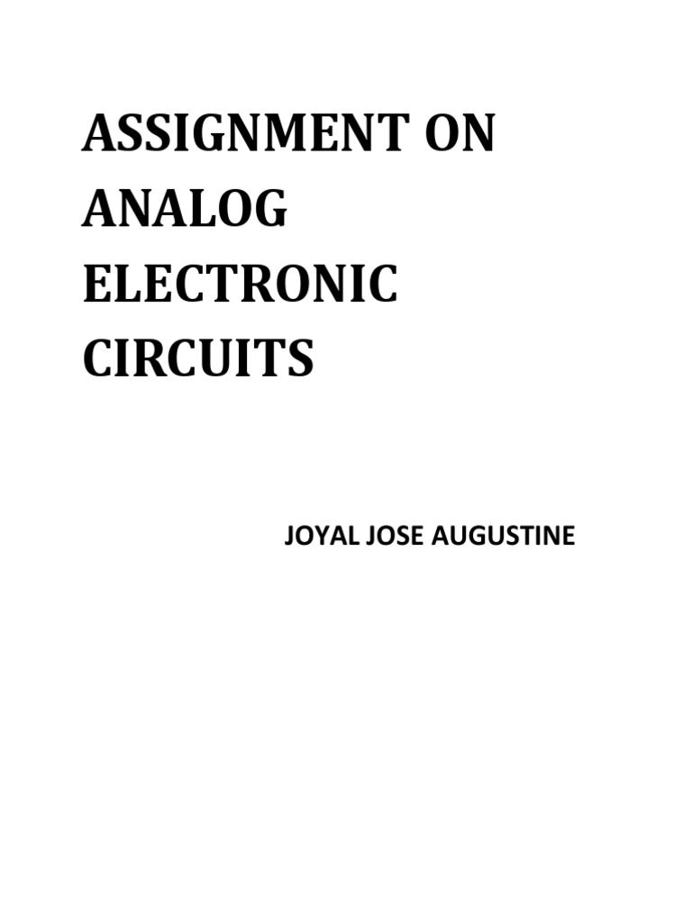 Analog Electronic Circuits Pdf