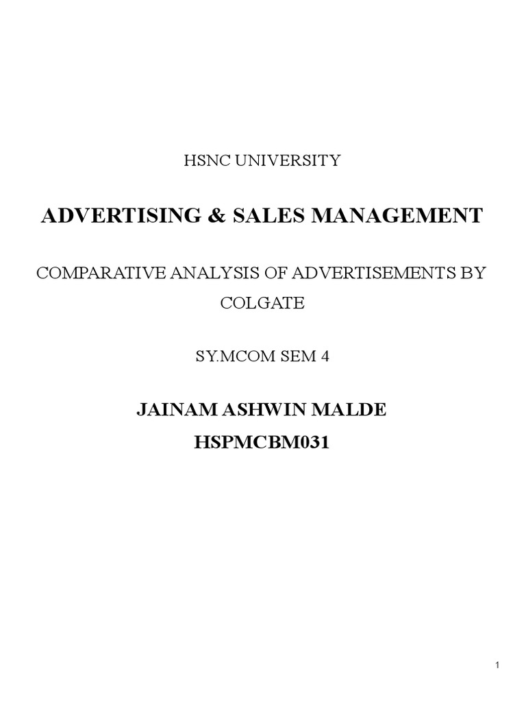 Advertising & Sales Management | PDF | Advertising | Brand