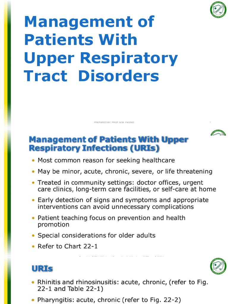 Upper Respiratory Tract Disorder Management | PDF | Self-Improvement
