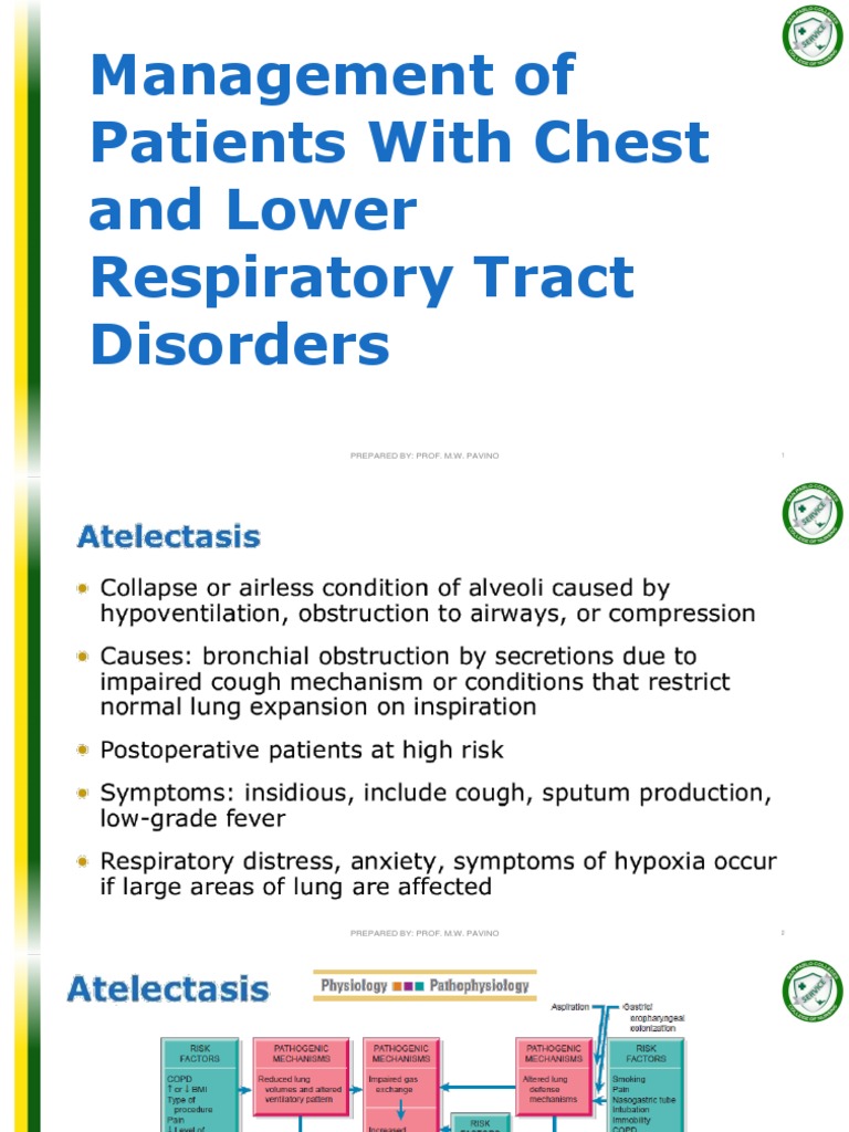 NCM 112 Lesson 6 Management of Patients With Chest and Lower ...