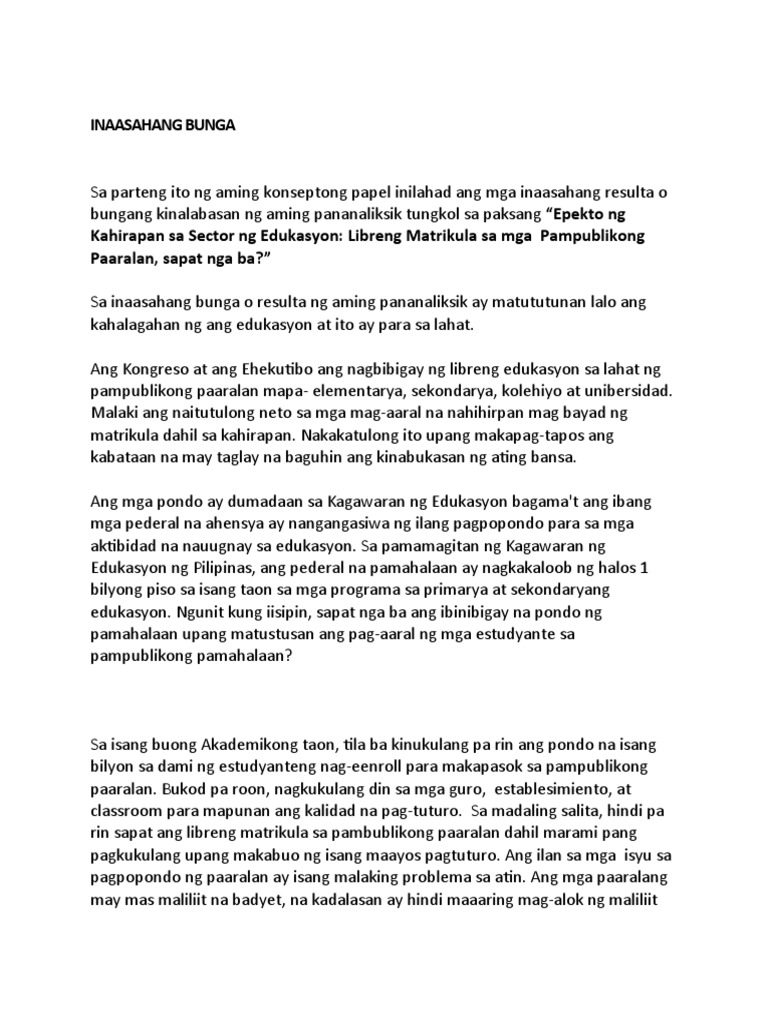 Inaasahang Bunga | PDF