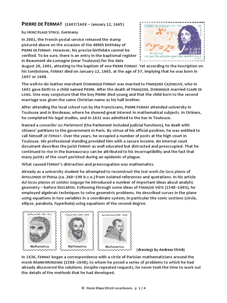 Fermat | PDF | Prime Number | Mathematics