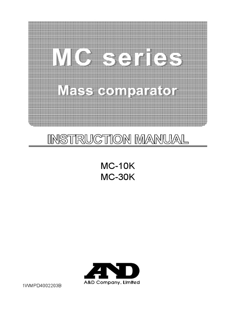 mc10k - 30k - Manual AND | PDF | Weighing Scale | Calibration