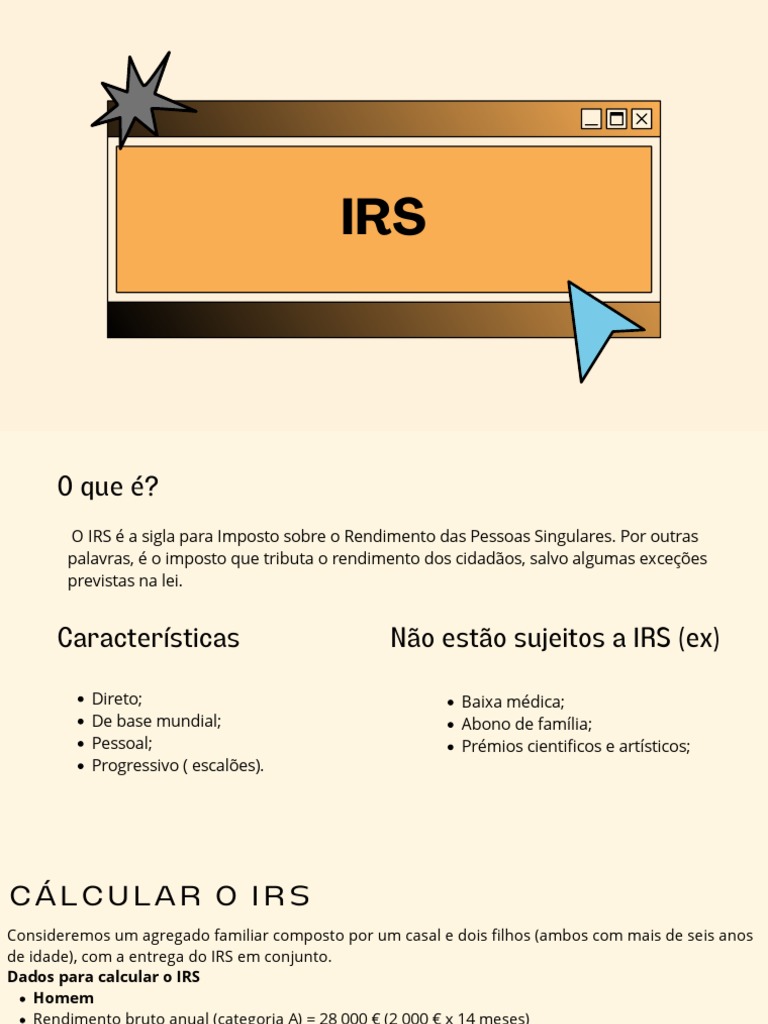 IRS | PDF | Renda | Impostos
