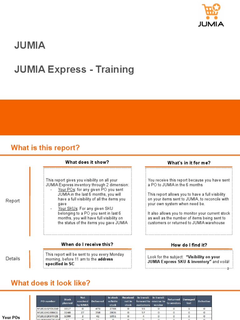 JUMIA Express Inventory Visibility Report | PDF | Business | Business ...