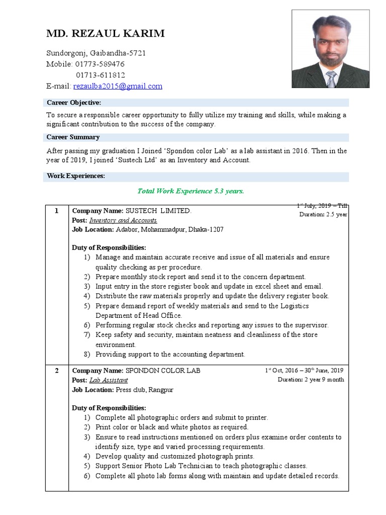 Md. Rezaul Karim: Sundorgonj, Gaibandha-5721 Mobile: 01773-589476 01713 ...