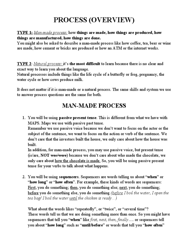 IELTS WWRITING TASK 1 PROCESS | PDF