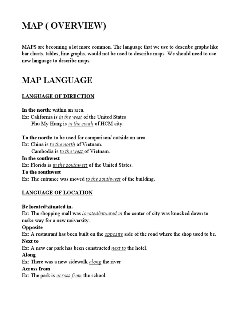 Ielts Writing Task 1 Map | PDF