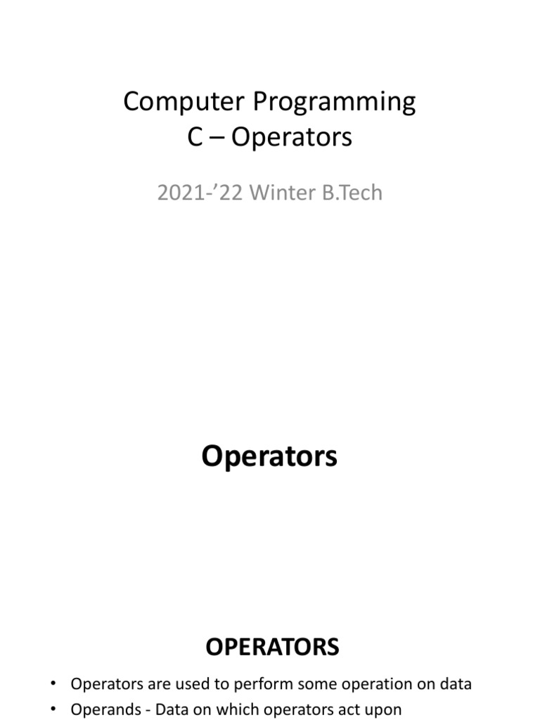 07 Operators Constants Pdf Mathematics Arithmetic 