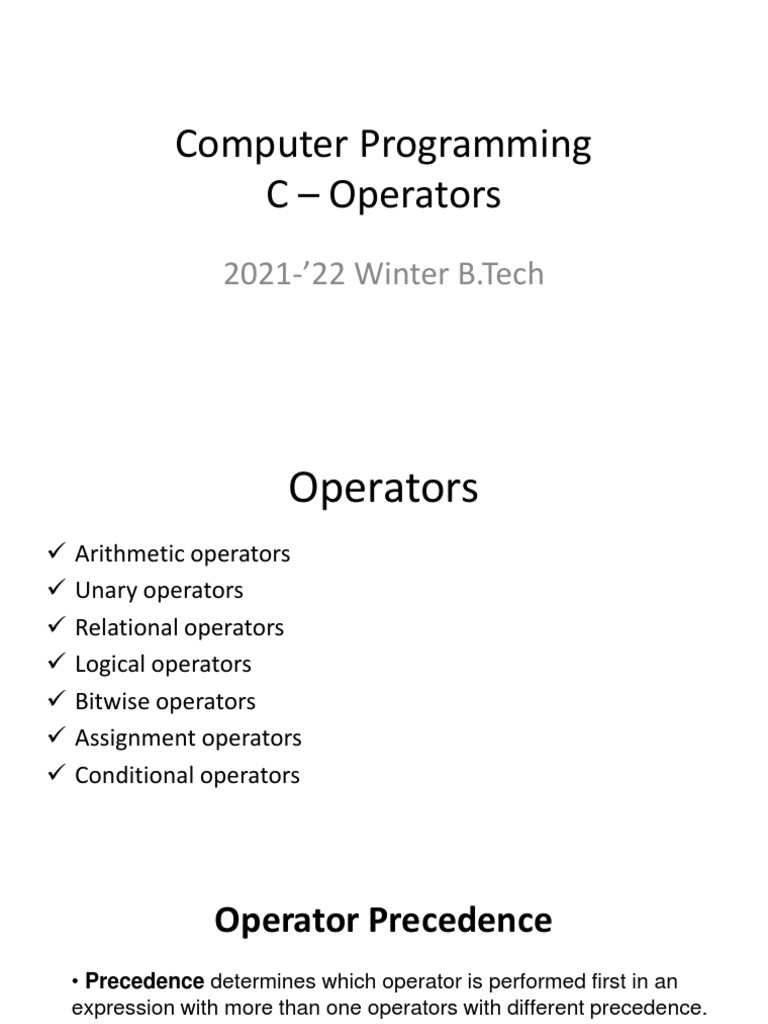08 - Operator Precedence Associativity | PDF