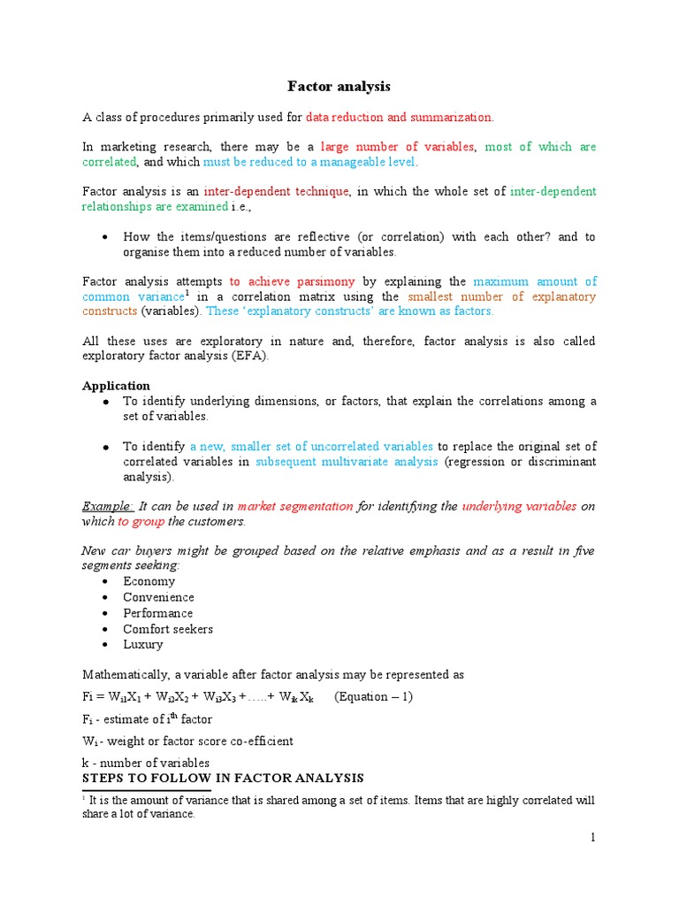 Factor Analysis | PDF | Factor Analysis | Principal Component Analysis Factor Analysis | PDF | Factor Analysis | Principal Component Analysis