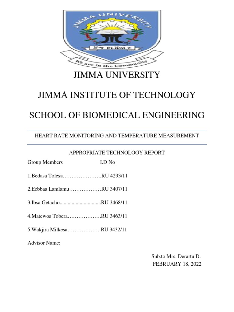Appropriate Technology Project by Bme . | PDF | Monitoring (Medicine) | Sensor