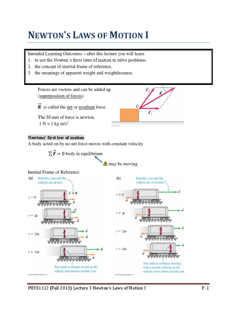 Newton's Law in Motion1 | PDF | Force | Newton's Laws Of Motion
