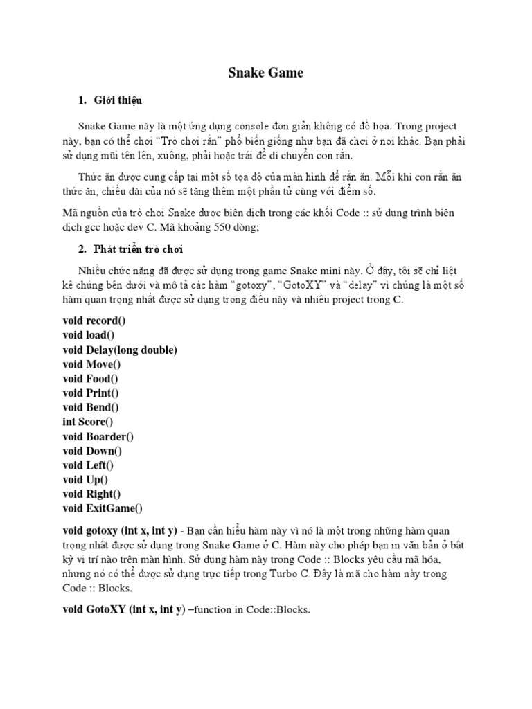 Snake Game | PDF