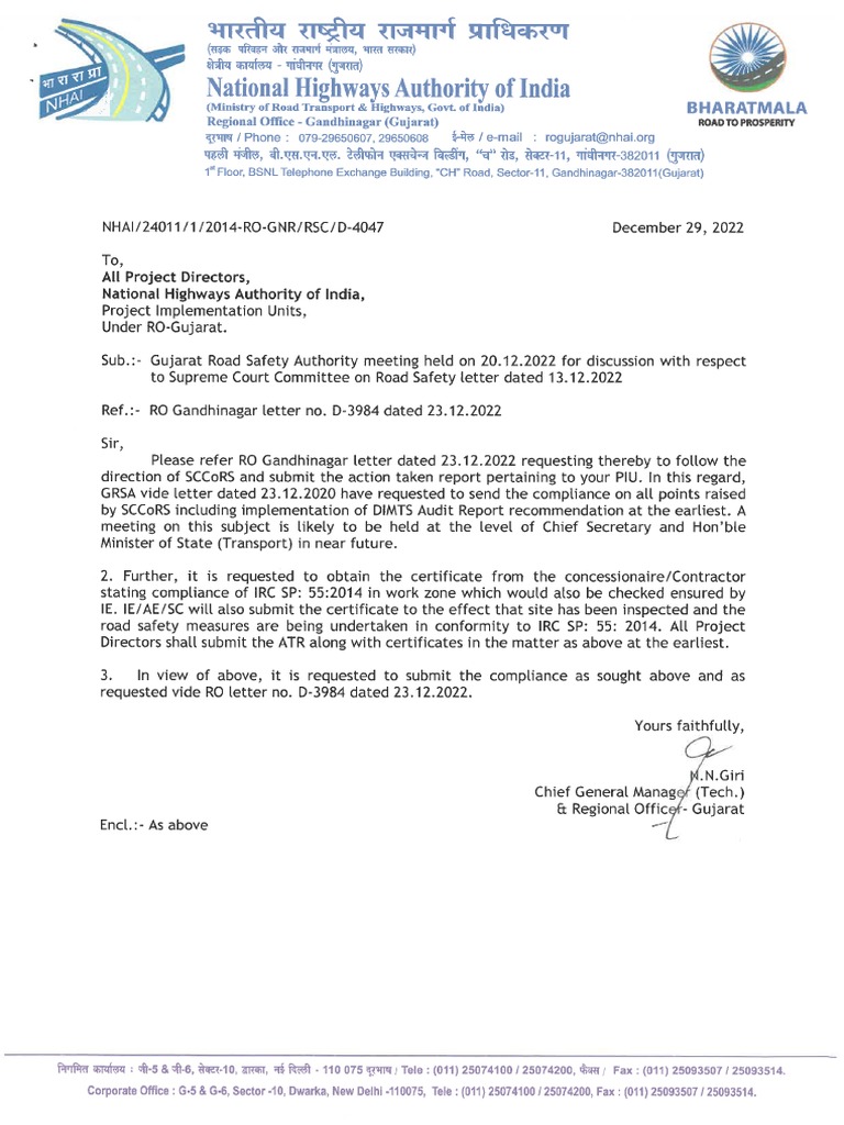 D-4047 Dated 29.12.2022 GRSA Meeting Dated 20.12.2022 W R T SCCoRS ...