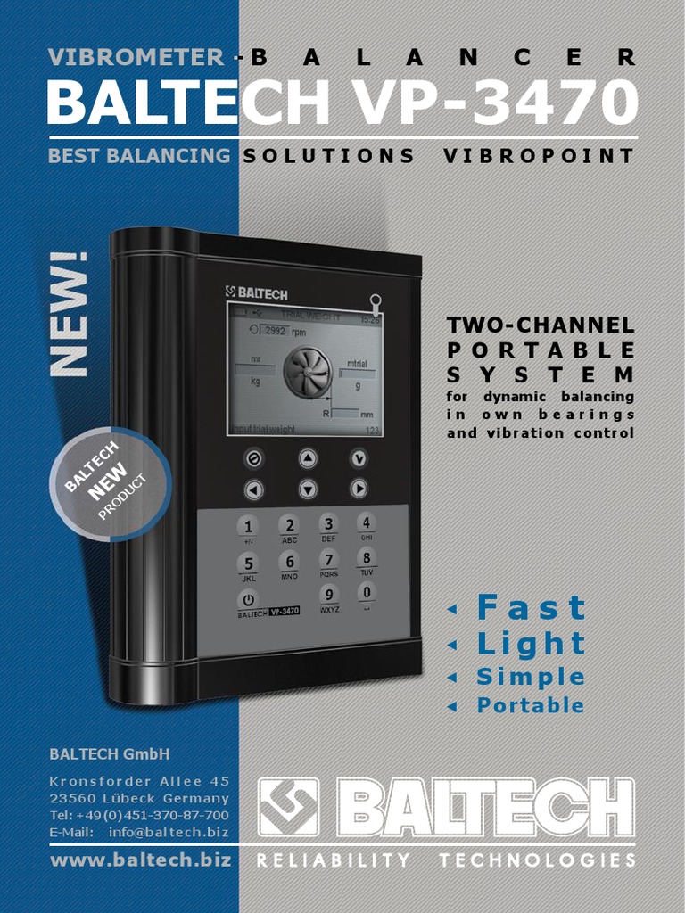 BALTECH VP-3470 Portable Balancer | PDF | Electrical Engineering ...