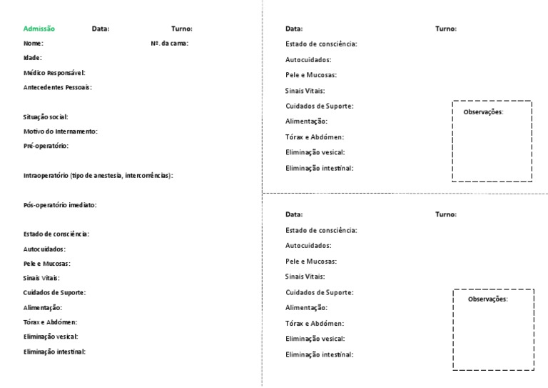 Modelo de Passagem de Turno | PDF