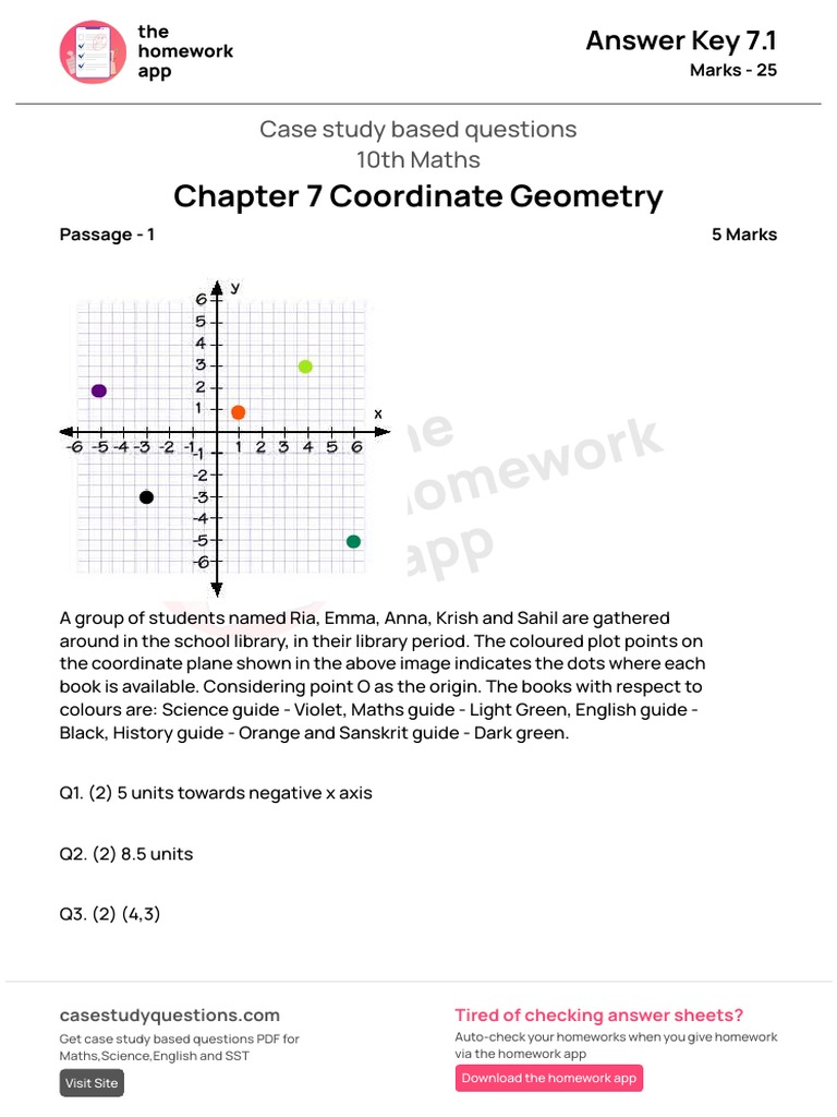 (Answer Key 7.1) - (Chapter Coordinate Geometry) | PDF | Mathematics ...