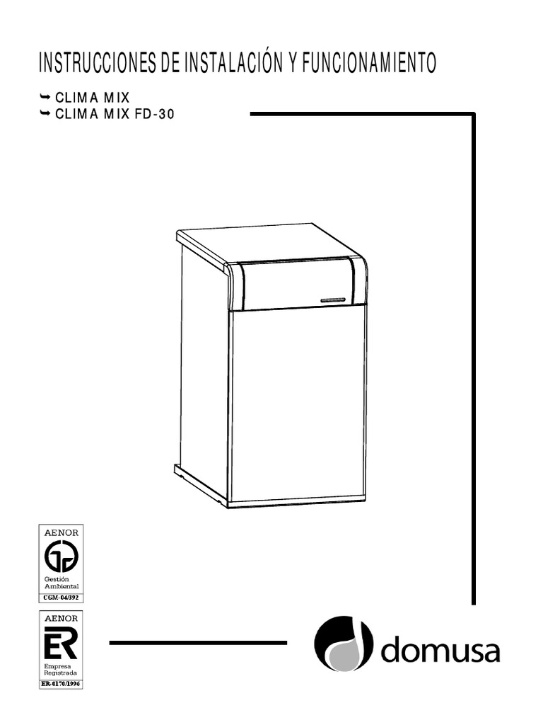 Esquema Domusa Clima Mix | PDF | Chimenea