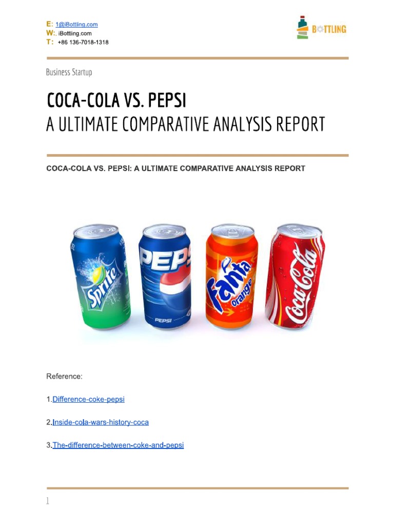 Coca Cola Vs Pepsi A Ultimate Comparative Analysis Report | PDF