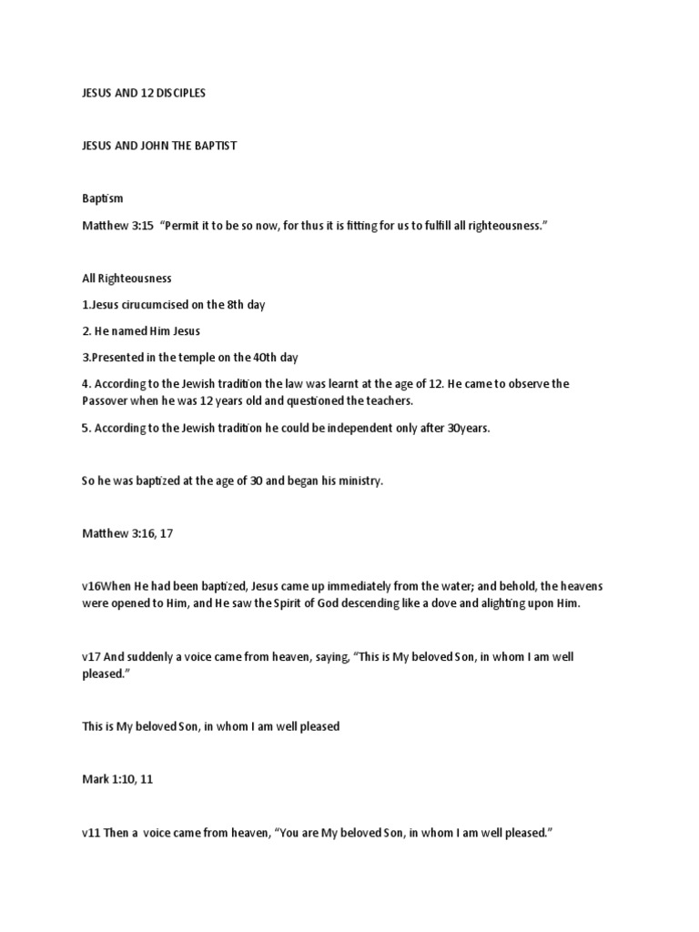 Jesus and His Twelve Disciples: An Overview of Their Calling, Ministry ...