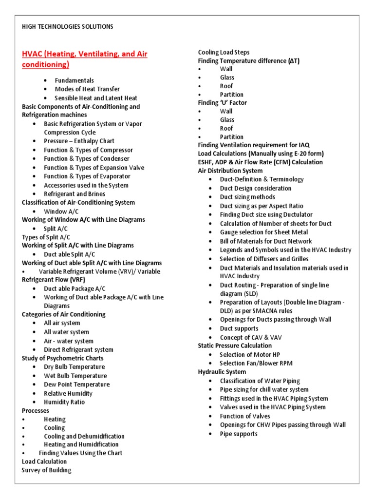 Hvac PDF | PDF | Air Conditioning | Duct (Flow)