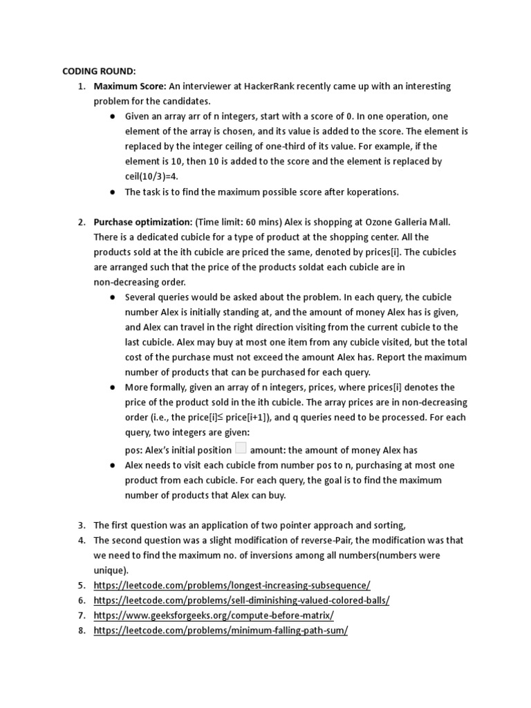 Visa Questions | PDF | String (Computer Science) | Matrix (Mathematics)