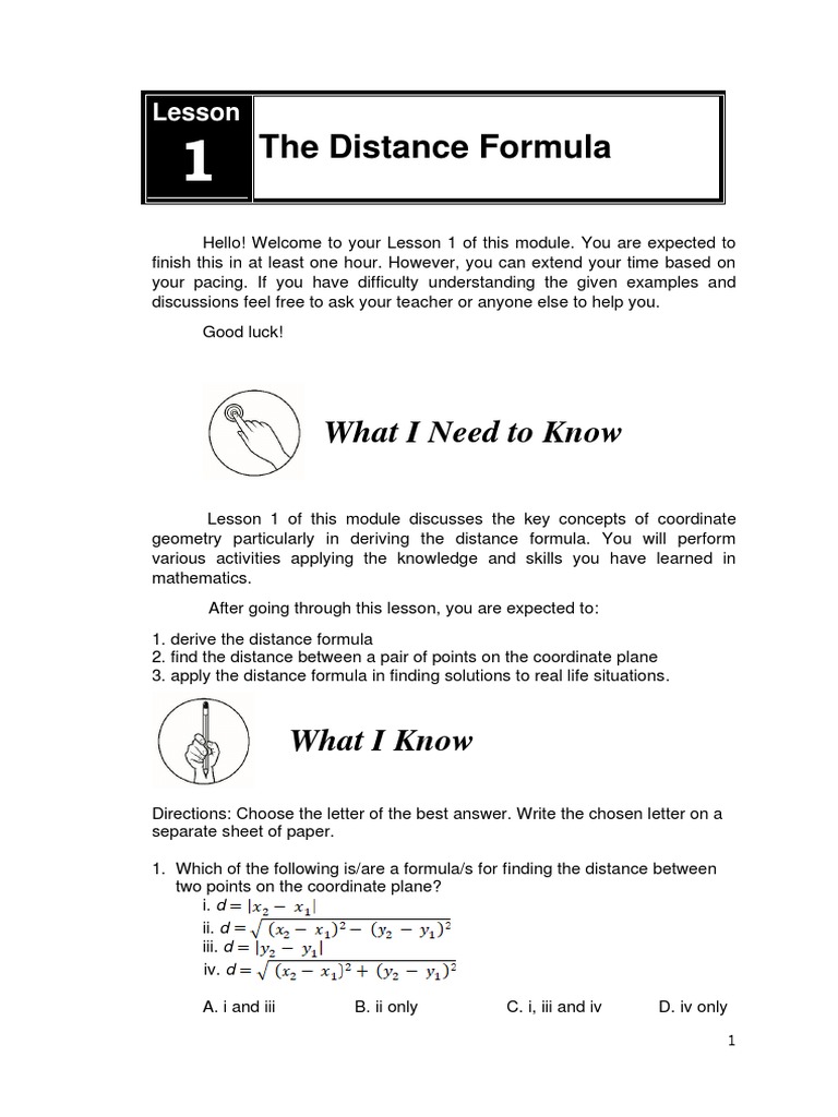 Distance Formula and Midpoint Formula | PDF | Cartesian Coordinate ...