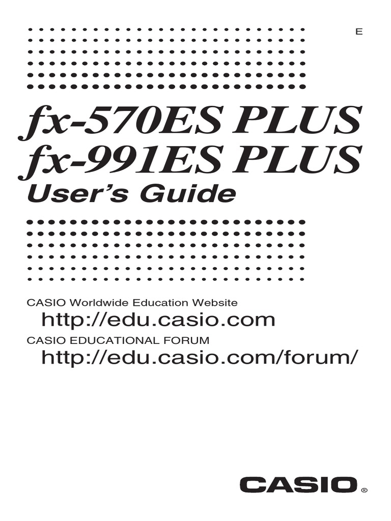 Casio FX 991es Plus User Manual | PDF | Calculator | Matrix (Mathematics)