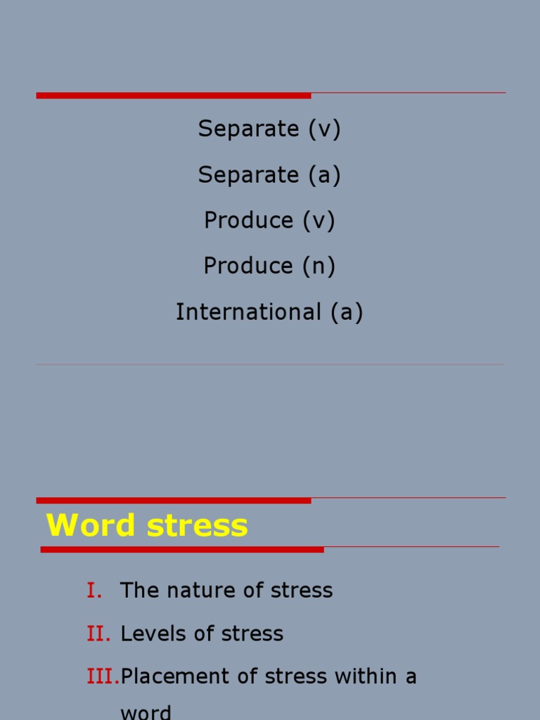 Unit 7 - Word Stress | PDF | Stress (Linguistics) | Word