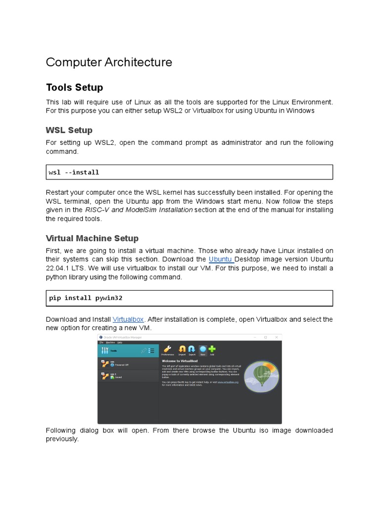 CA Lab Setup | PDF | Virtual Machine | Software Engineering