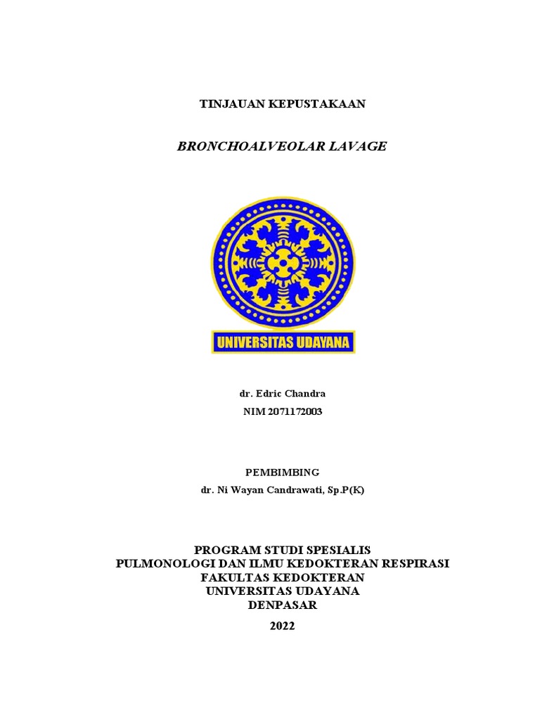 Prosedur dan Manfaat Bronchoalveolar Lavage | PDF | Kesehatan Holistik