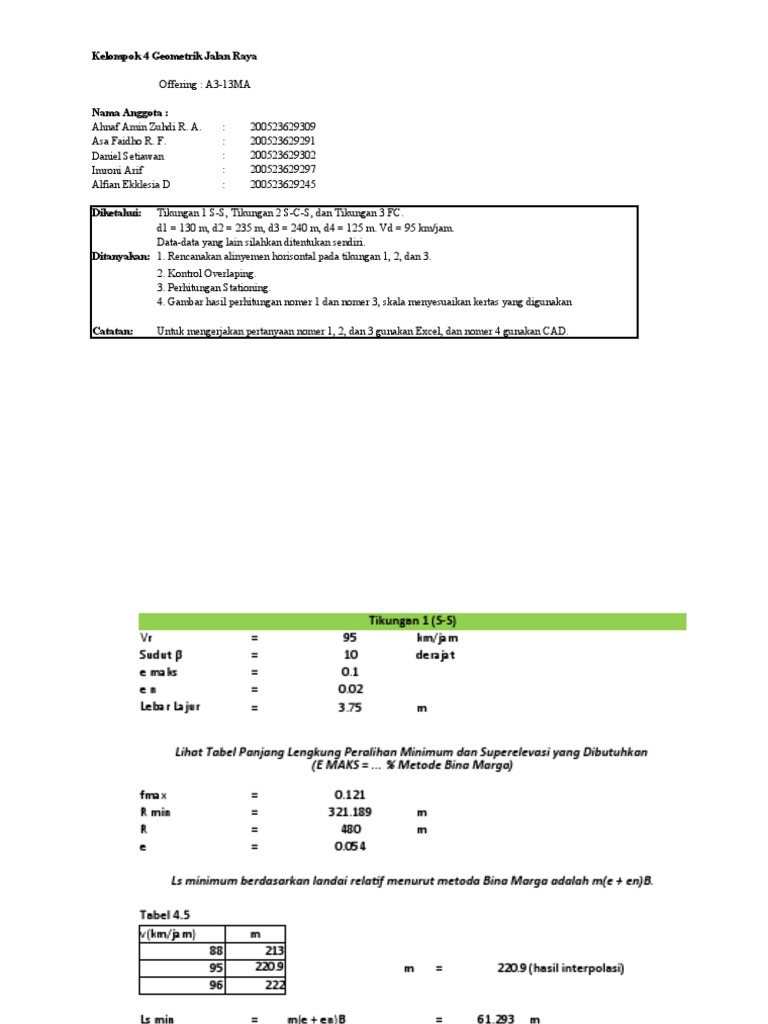 Perhitungan Tugas 1 - Kelompok 2 - A3-13MA | PDF