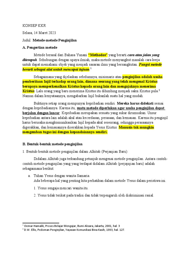 KONSEP KKR-Metode2 Penginjilan | PDF | Ilmu Sosial | Filsafat