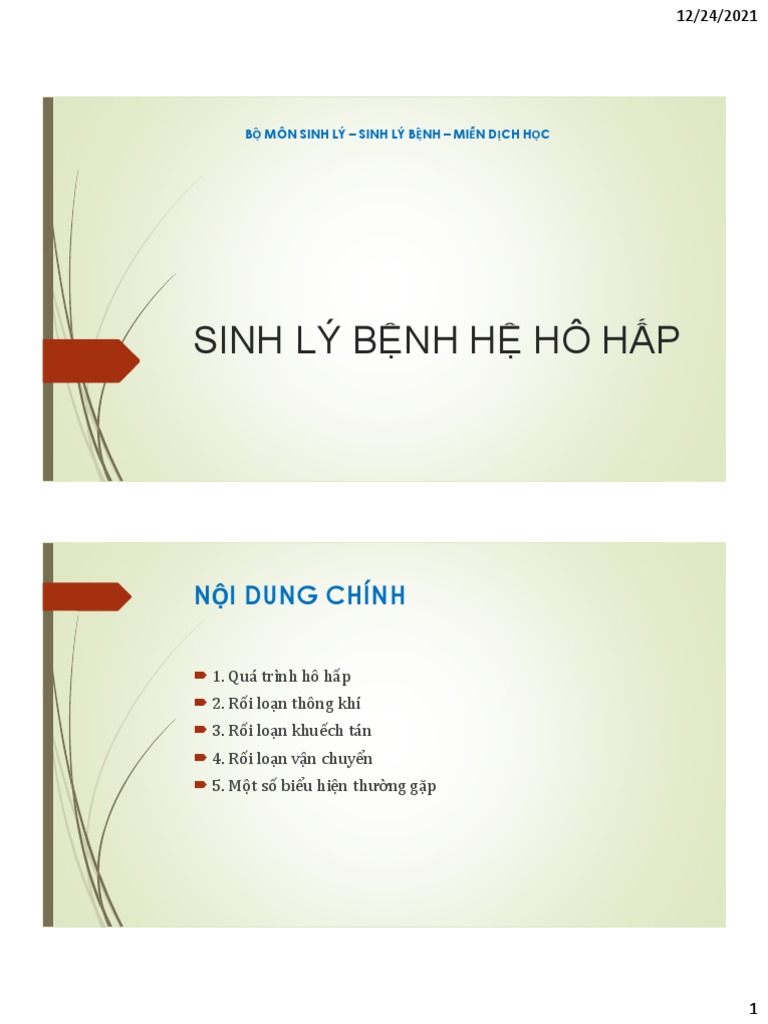 Sinh Ly Benh Ho Hap | PDF