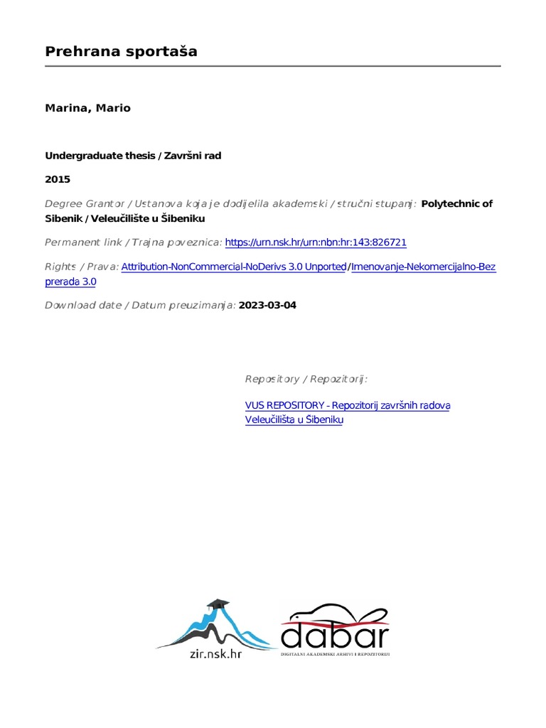 Marina Mario Vus 2015 Zavrs Struc | PDF