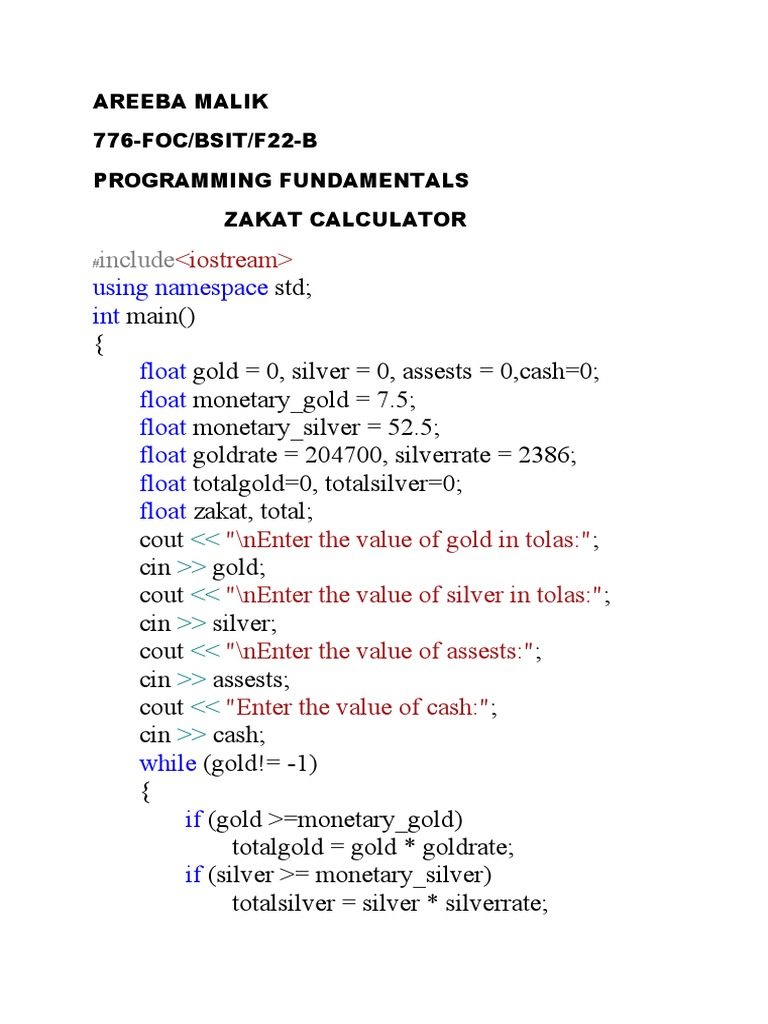 Zakat Calculator | PDF