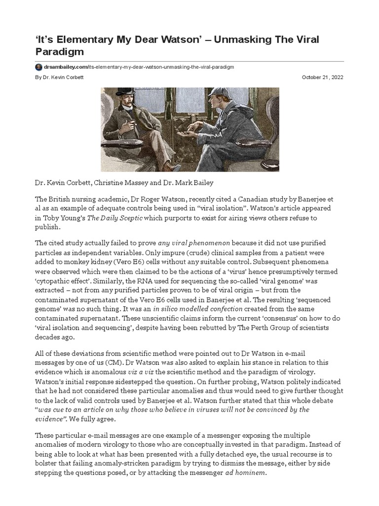 It's Elementary My Dear Watson' - Unmasking The Viral Paradigm | PDF | Paradigm | Virology