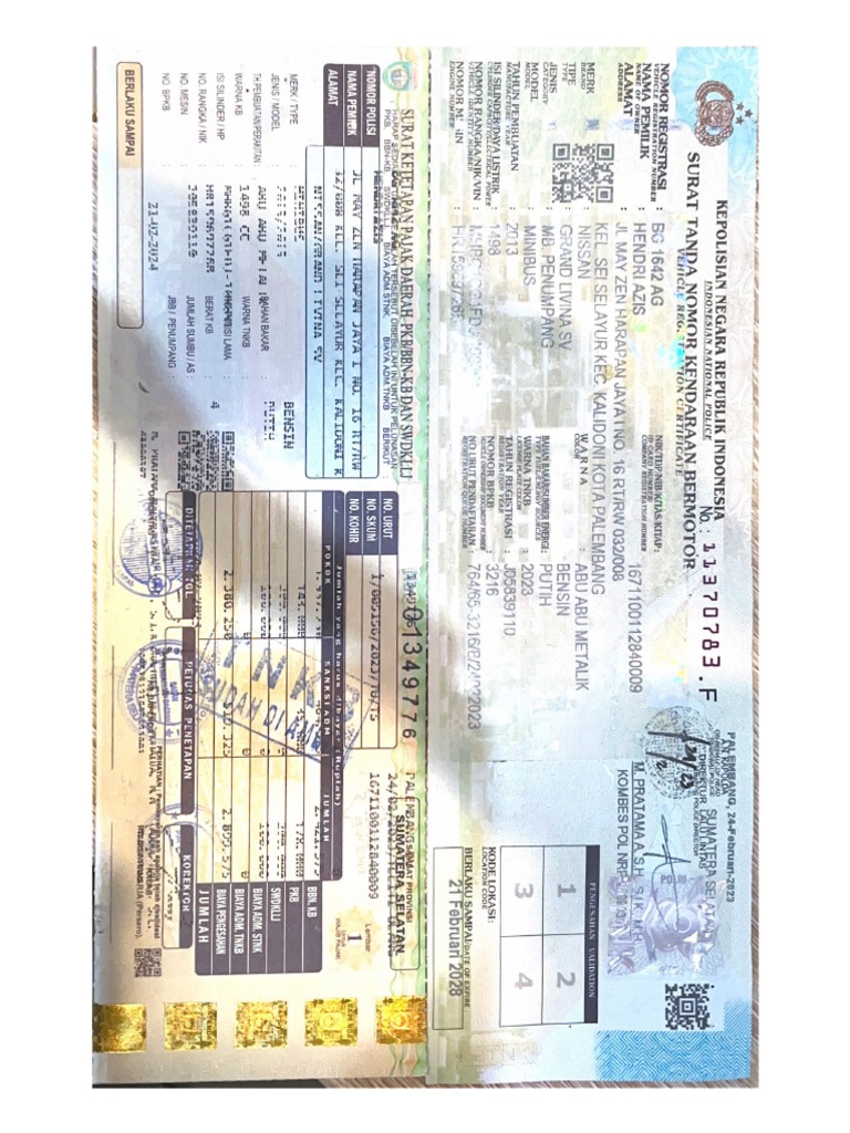 STNK Dan Pajak Livina 2013 | PDF