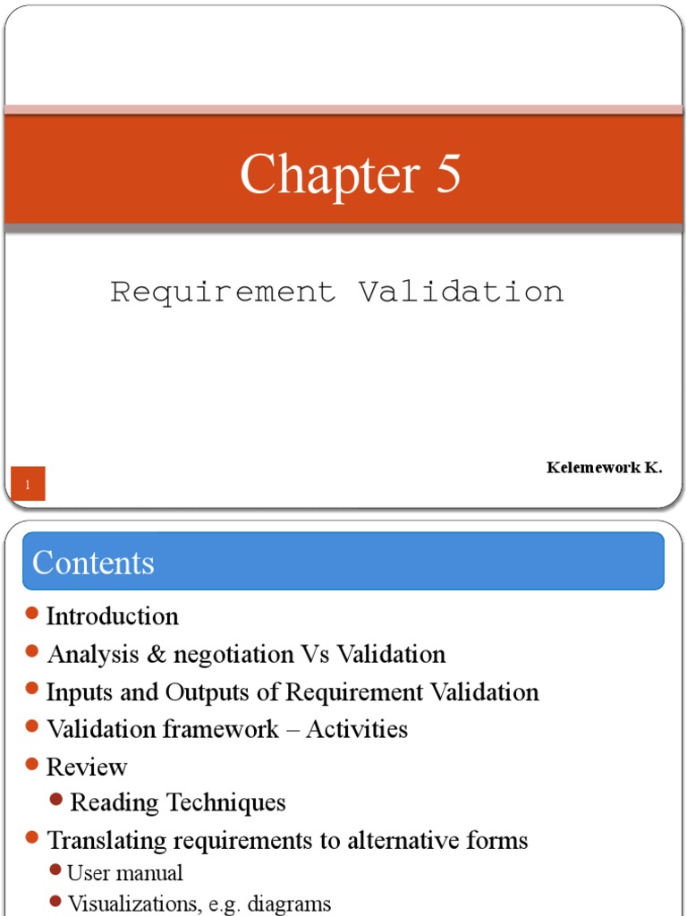 Chapter 5 - Requirement Validation | PDF | System | Conceptual Model