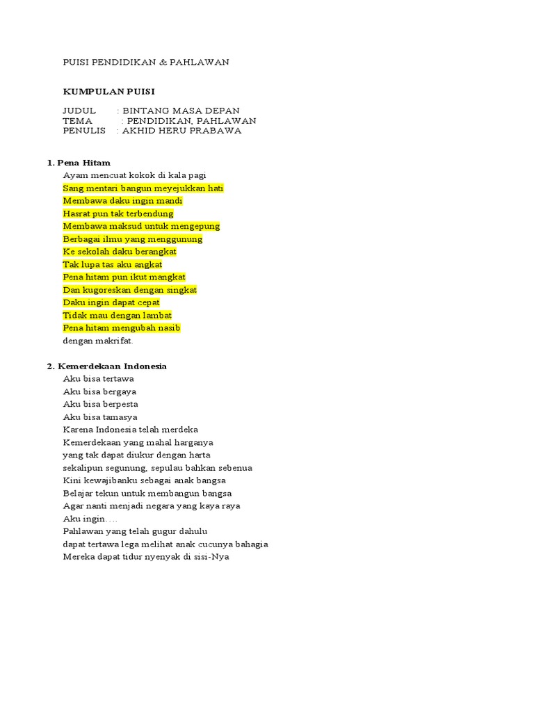 Puisi Pendidikan | PDF