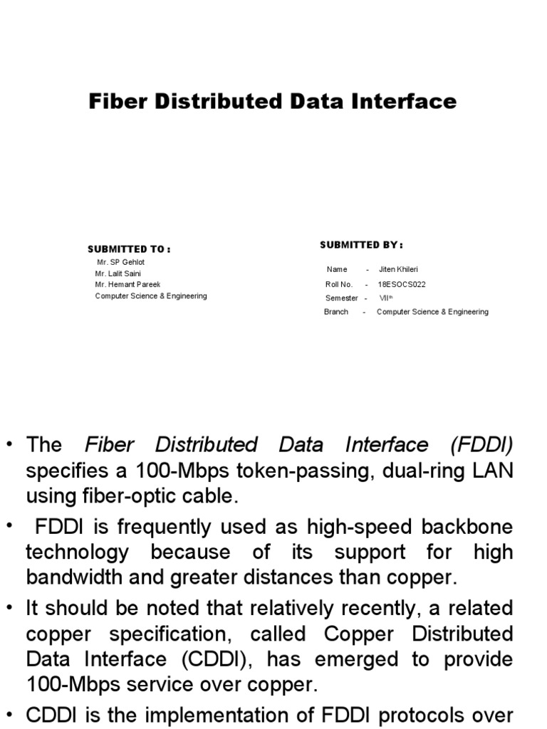 Fiber Distributed Data Interface | PDF | Transmission Medium | Ethernet Fiber Distributed Data Interface | PDF | Transmission Medium | Ethernet