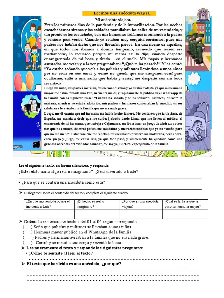 Mi Anecdota Viajera | PDF | Estudios de idiomas extranjeros | Ficción general