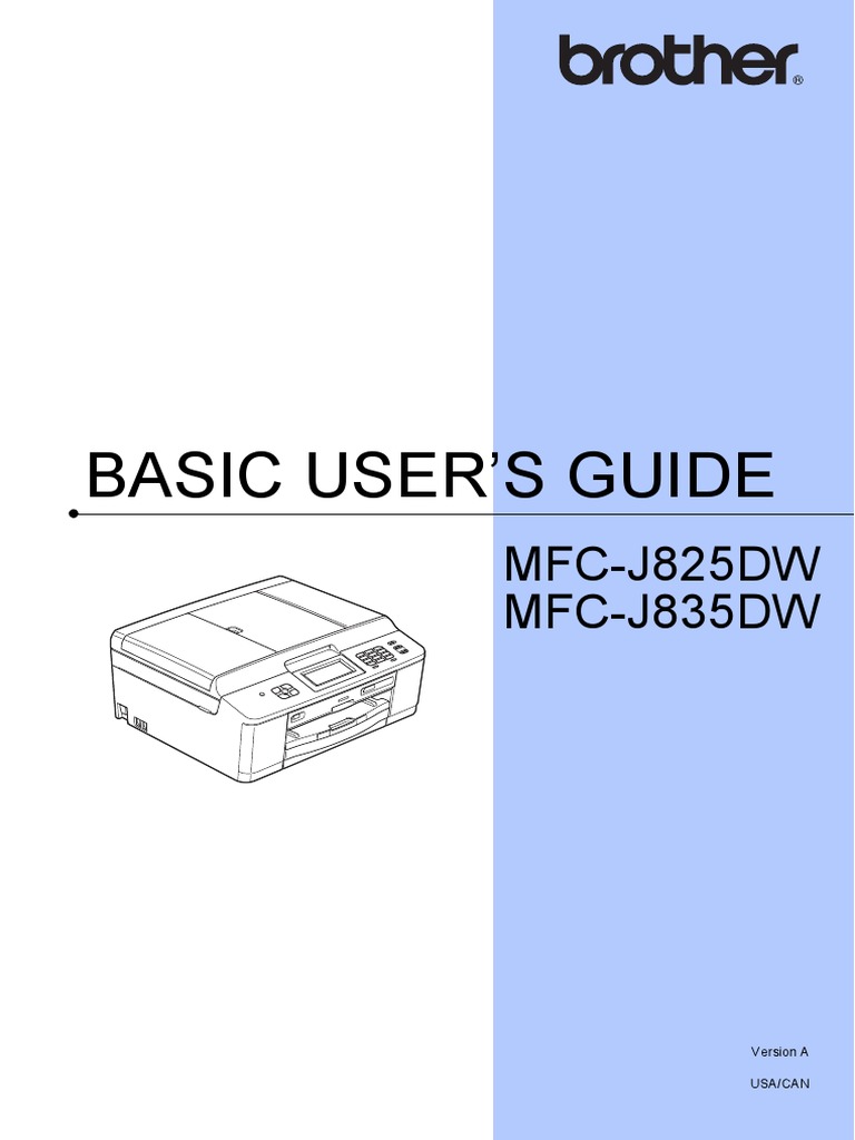 Basic User'S Guide: MFC-J825DW MFC-J835DW | PDF | Image Scanner | Fax