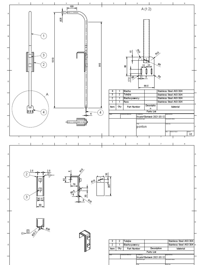 Ponton Drawing v6 | PDF | Chemical Elements | Steel